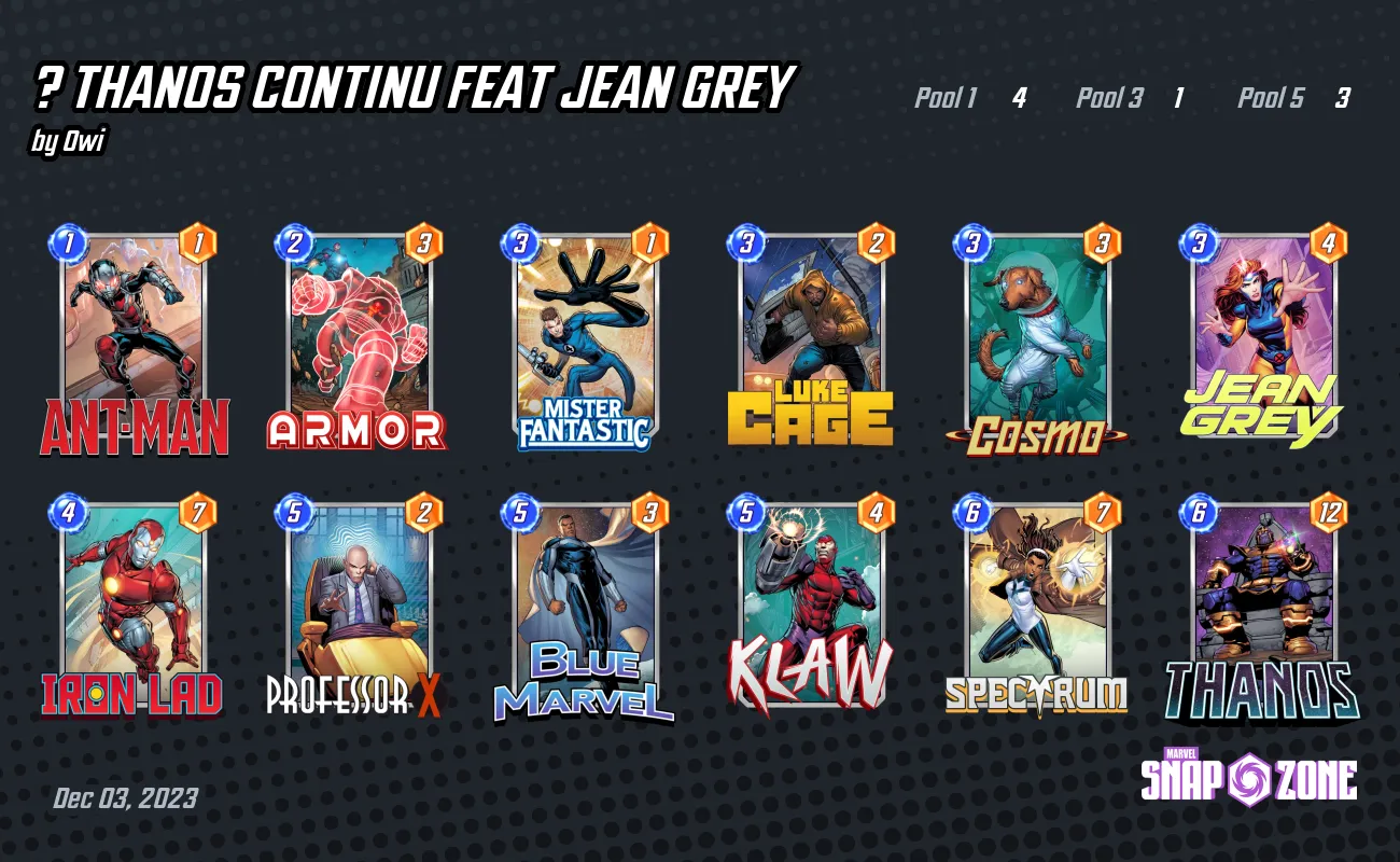 ? THANOS CONTINU FEAT JEAN GREY - Decks - Marvel Snap Zone