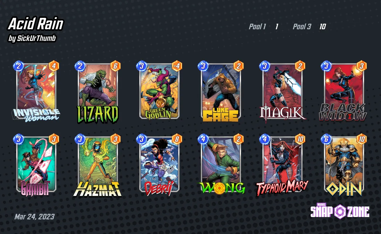 Acid Rain - Decks - Marvel Snap Zone