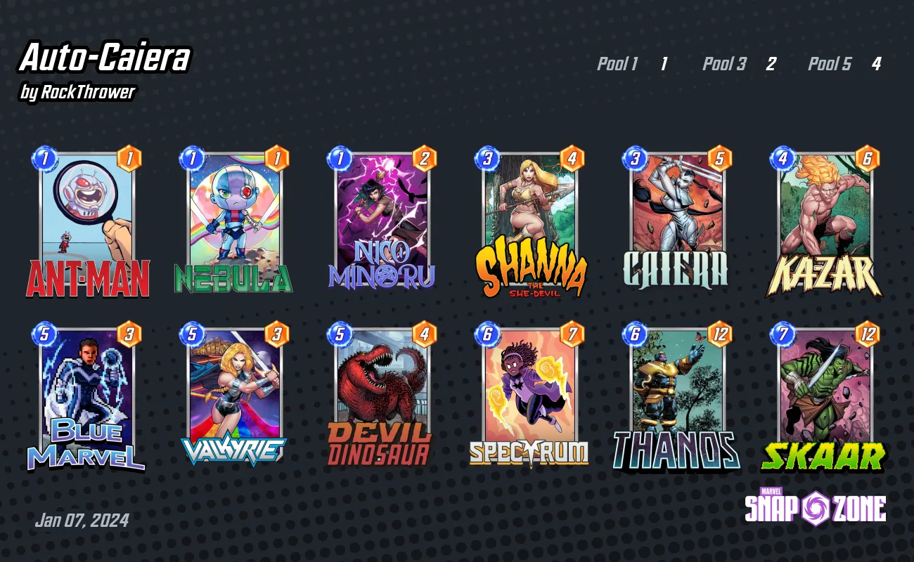 Auto-Caiera - Decks - Marvel Snap Zone
