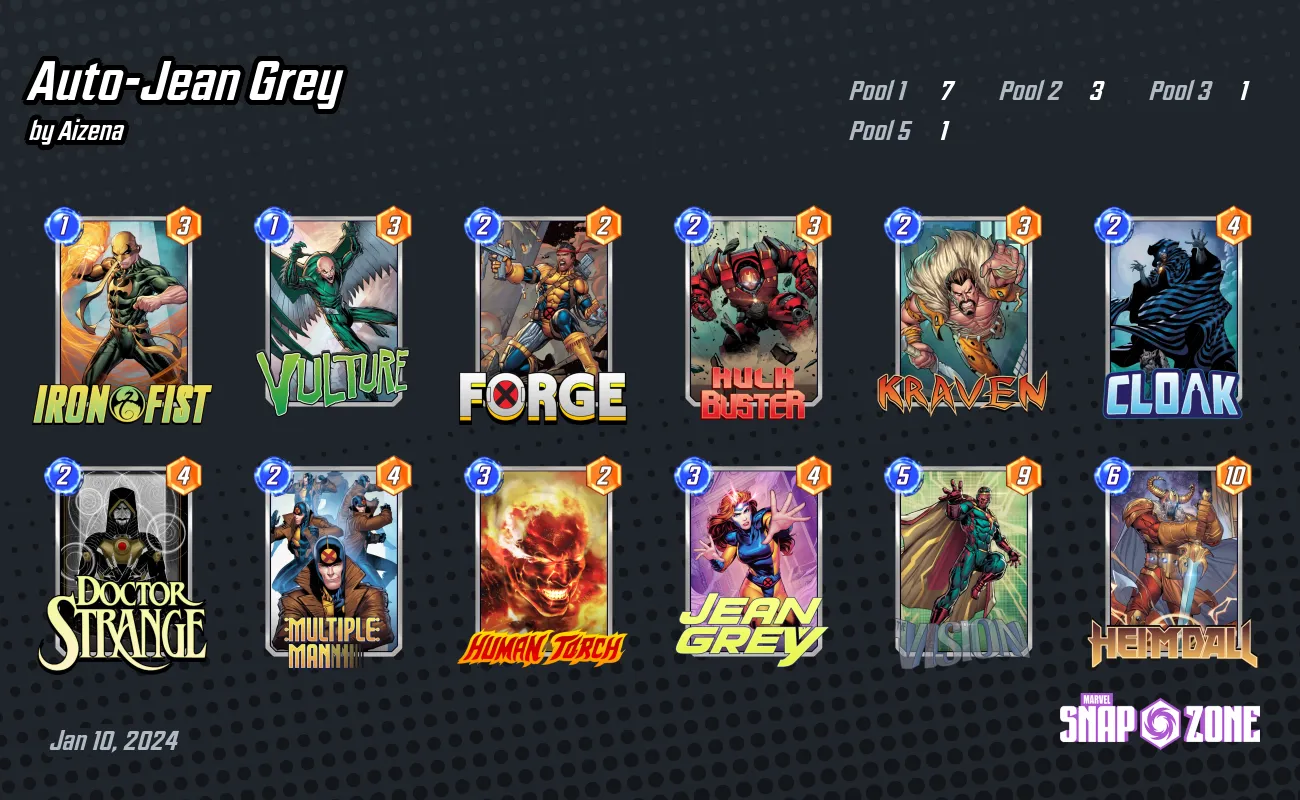 Auto-Jean Grey - Decks - Marvel Snap Zone