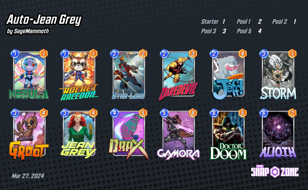Auto-Jean Grey - Decks - Marvel Snap Zone