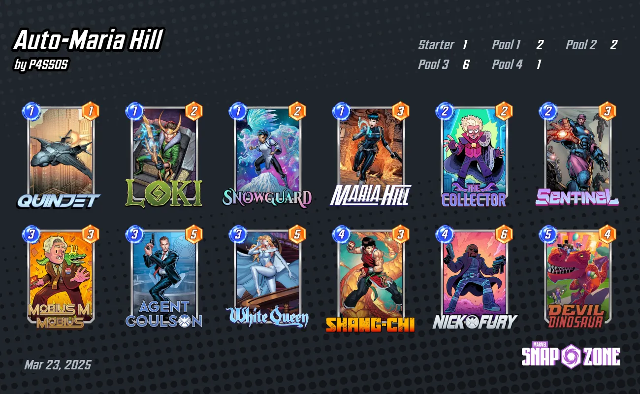 Auto-Maria Hill - Decks - Marvel Snap Zone