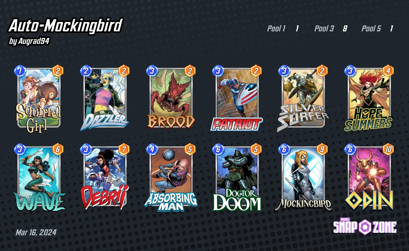Auto-Mockingbird - Decks - Marvel Snap Zone