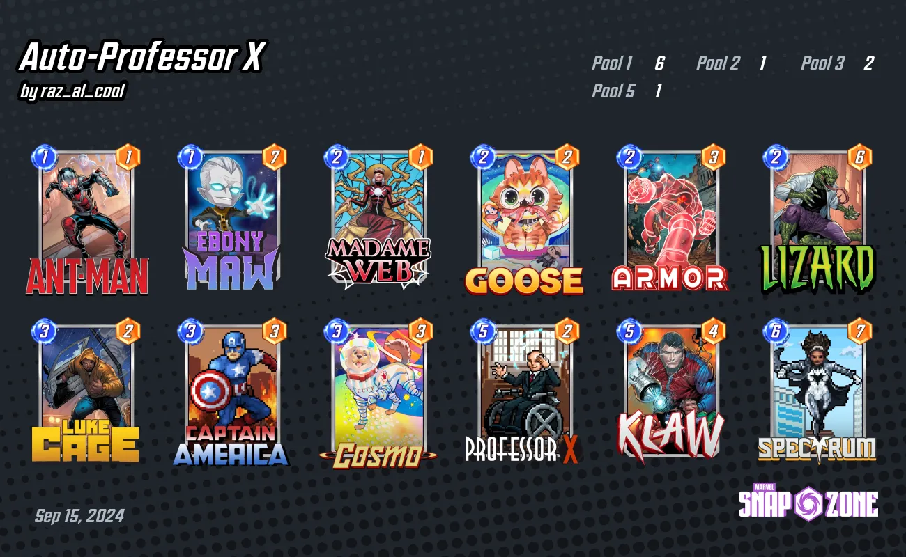 Auto-Professor X - Decks - Marvel Snap Zone