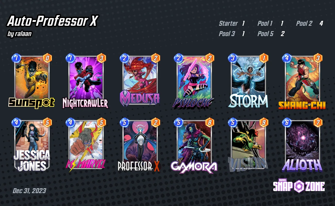 Auto-Professor X - Decks - Marvel Snap Zone