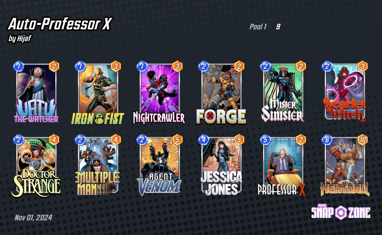 Auto-Professor X - Decks - Marvel Snap Zone