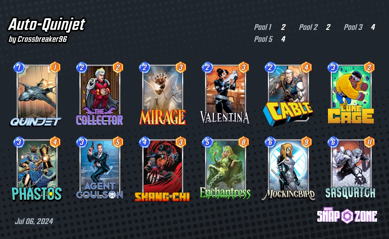 Auto-Quinjet - Decks - Marvel Snap Zone