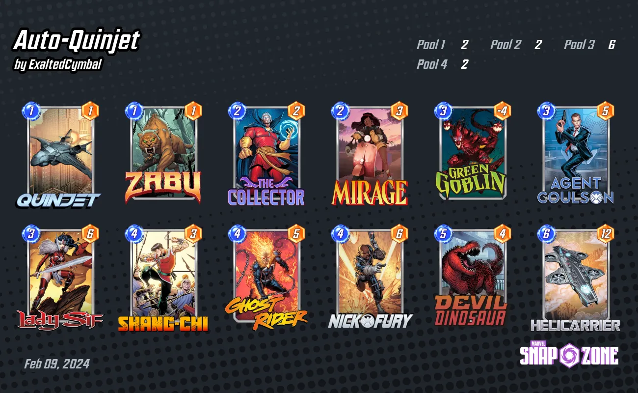 Auto-Quinjet - Decks - Marvel Snap Zone