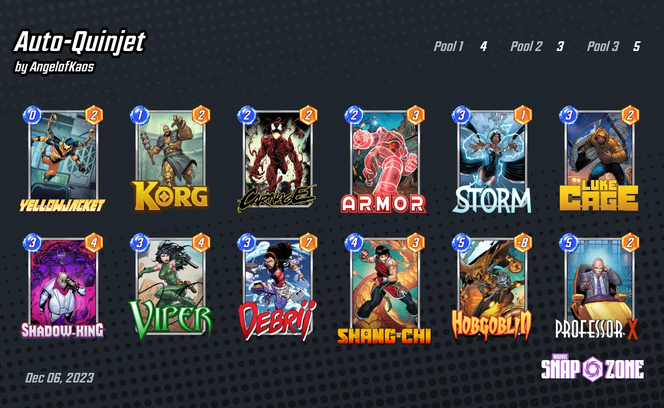 Auto-Quinjet - Decks - Marvel Snap Zone