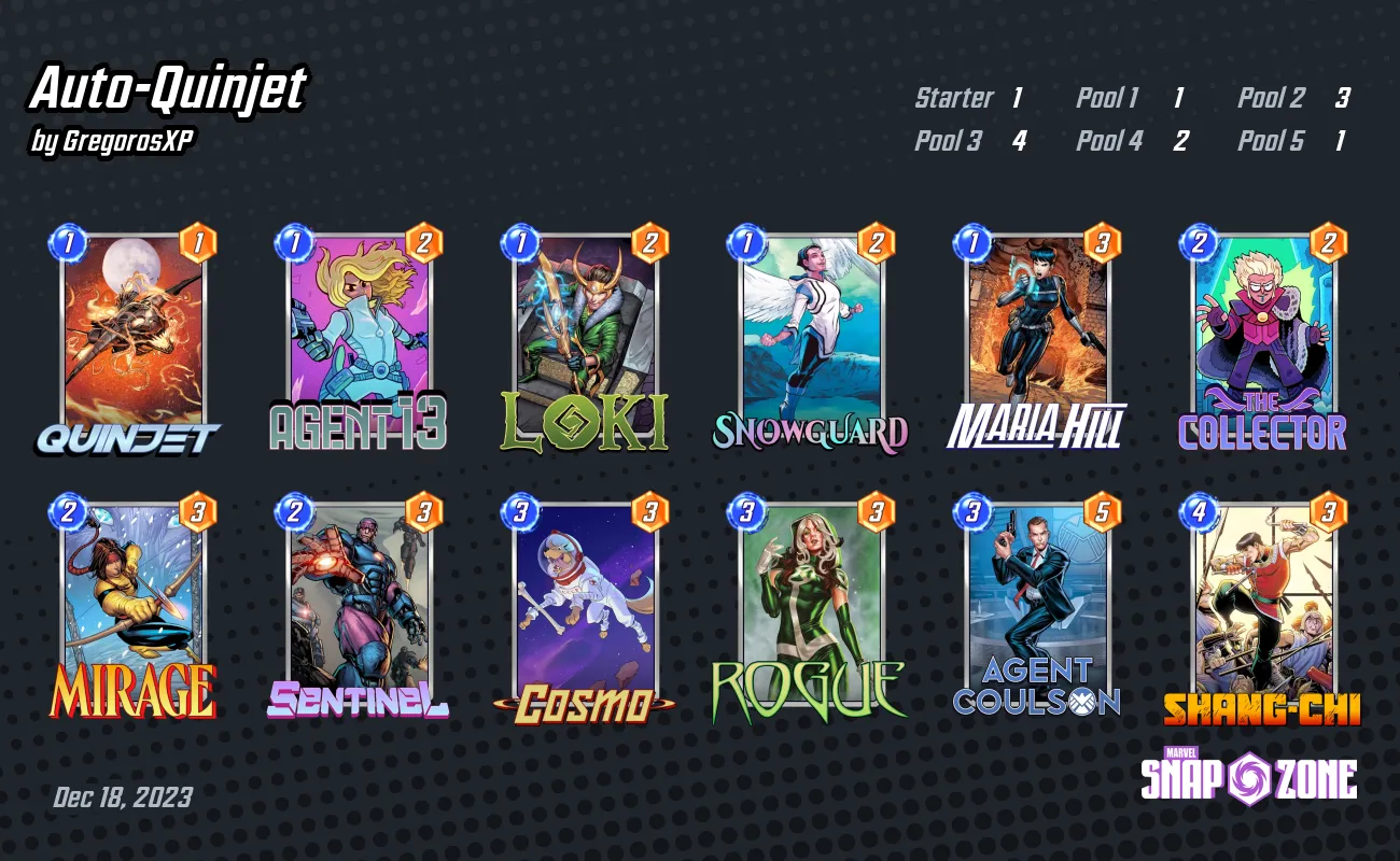Auto-Quinjet - Decks - Marvel Snap Zone