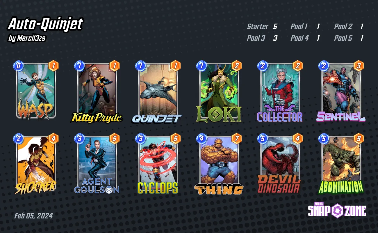 Auto-Quinjet - Decks - Marvel Snap Zone