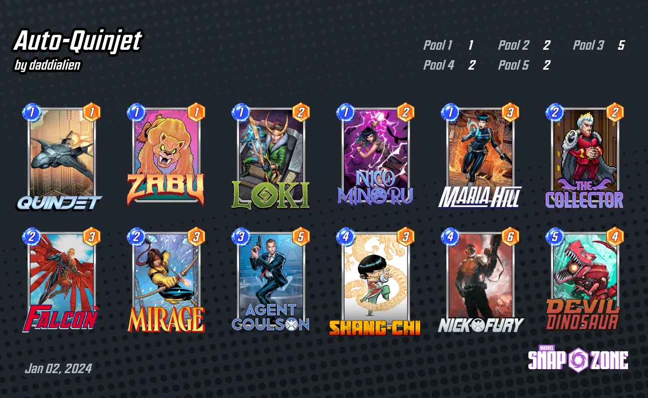 Auto-Quinjet - Decks - Marvel Snap Zone