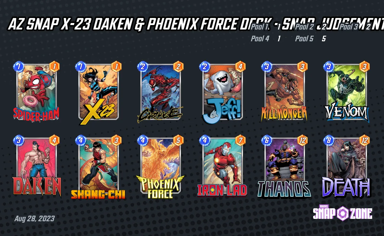 AZ SNAP X-23 DAKEN & PHOENIX FORCE DECK - SNAP JUDGEMENTS VIDEO - Decks ...