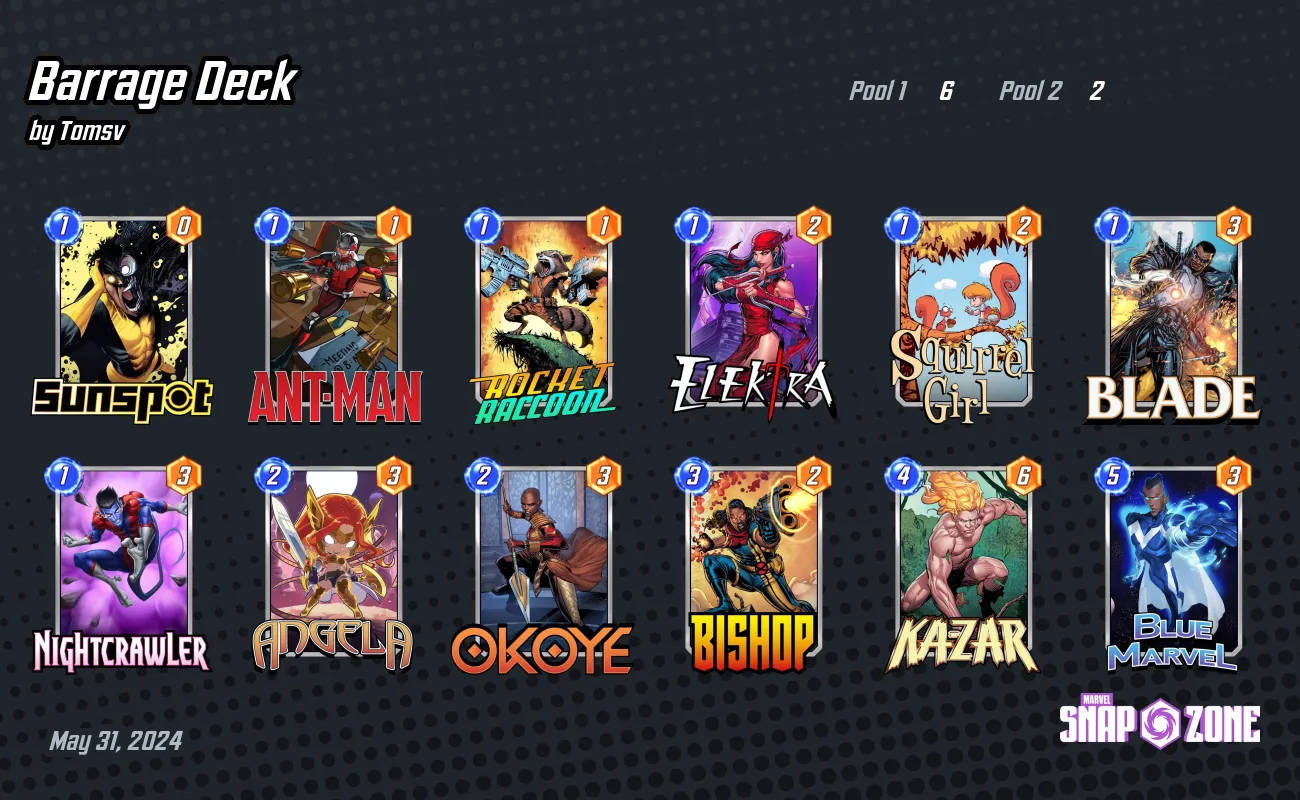 Barrage Deck - Decks - Marvel Snap Zone