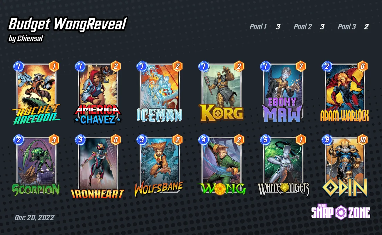 Budget WongReveal - Decks - Marvel Snap Zone