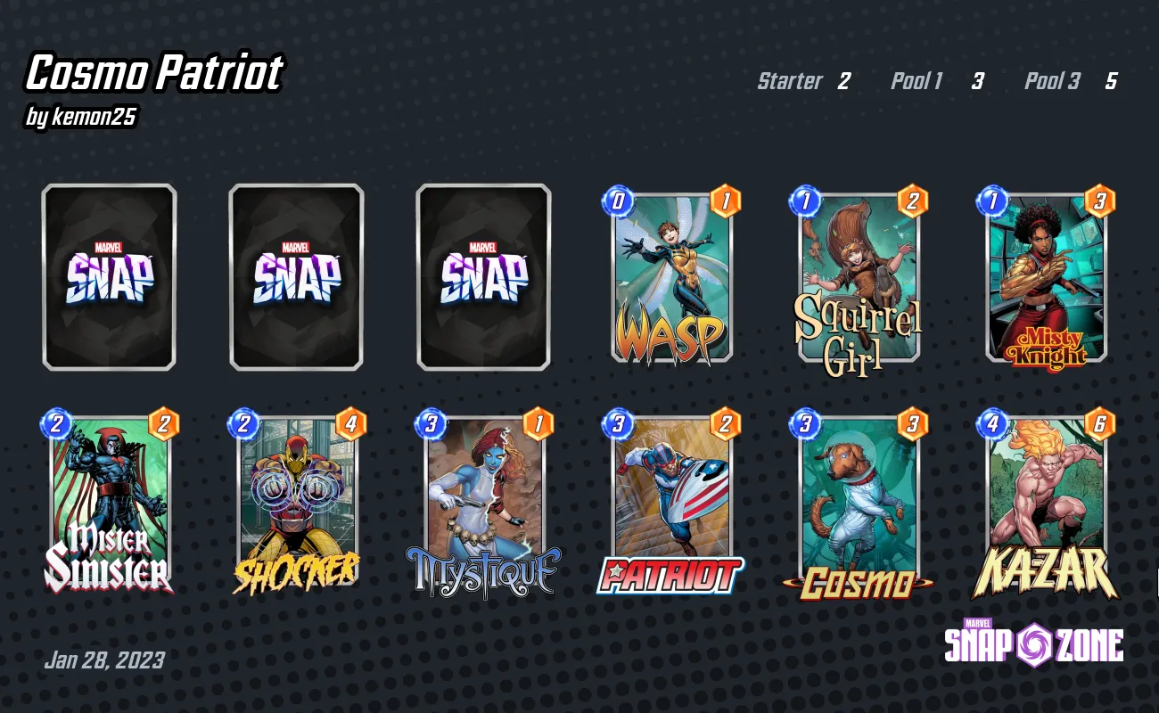 Cosmo Patriot - Decks - Marvel Snap Zone