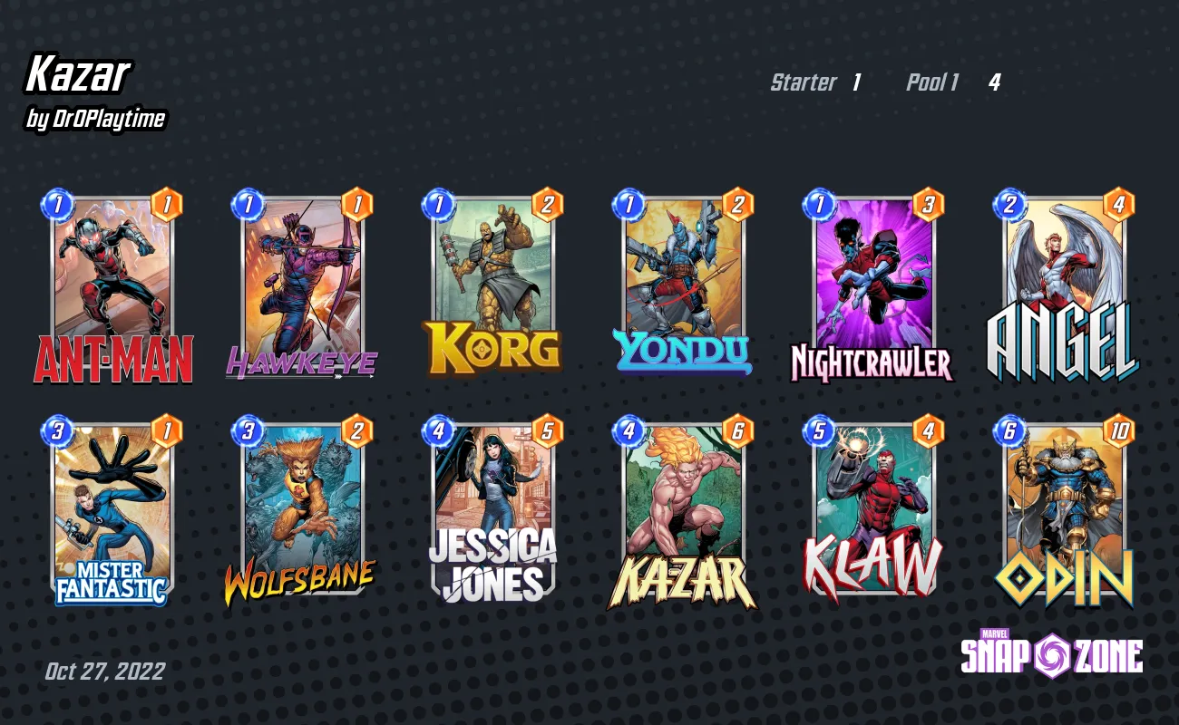 Kazar - Decks - Marvel Snap Zone