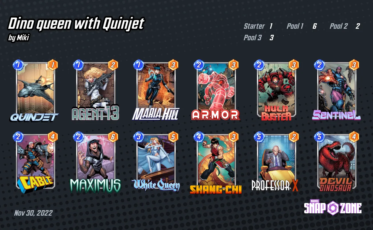 Dino queen with Quinjet - Decks - Marvel Snap Zone