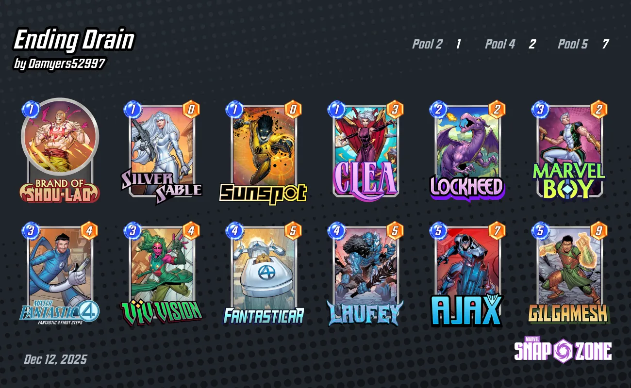Ending Drain - Decks - Marvel Snap Zone