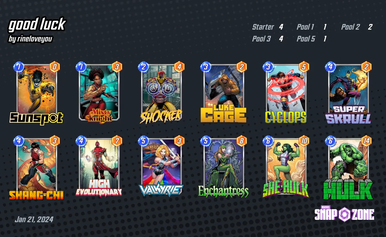good luck - Decks - Marvel Snap Zone