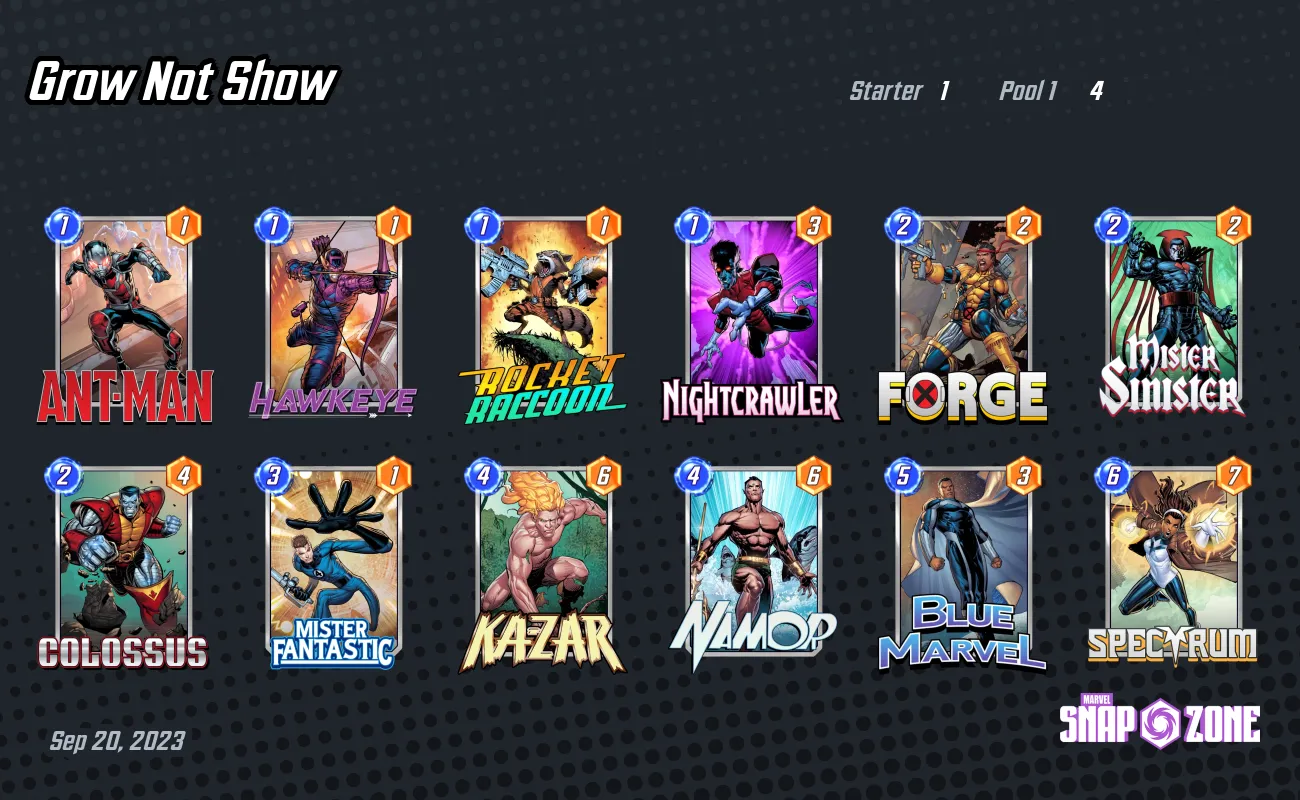 Grow Not Show - Decks - Marvel Snap Zone