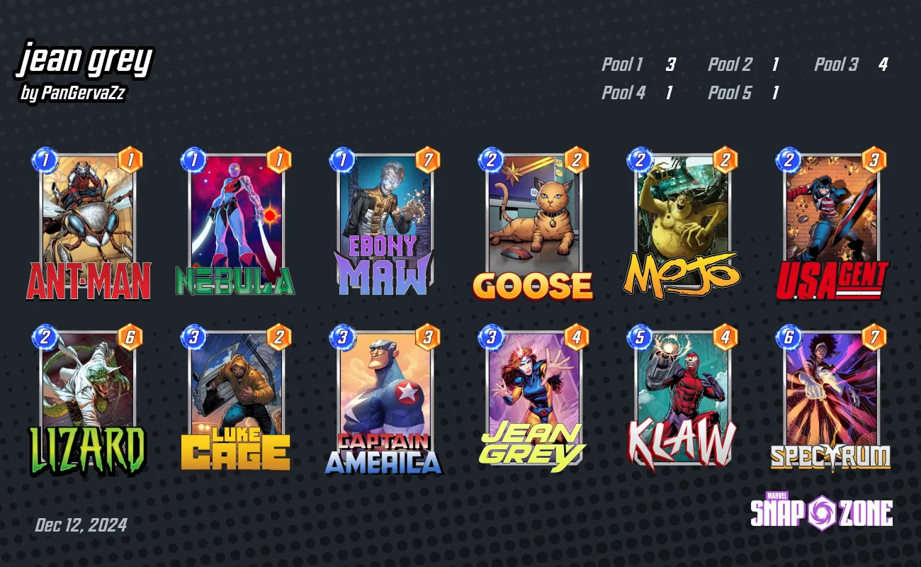 jean grey - Decks - Marvel Snap Zone