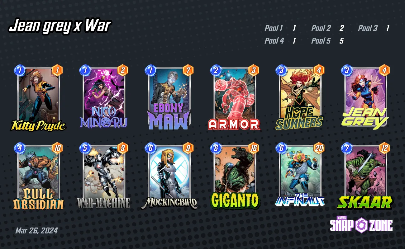 Jean grey x War - Decks - Marvel Snap Zone