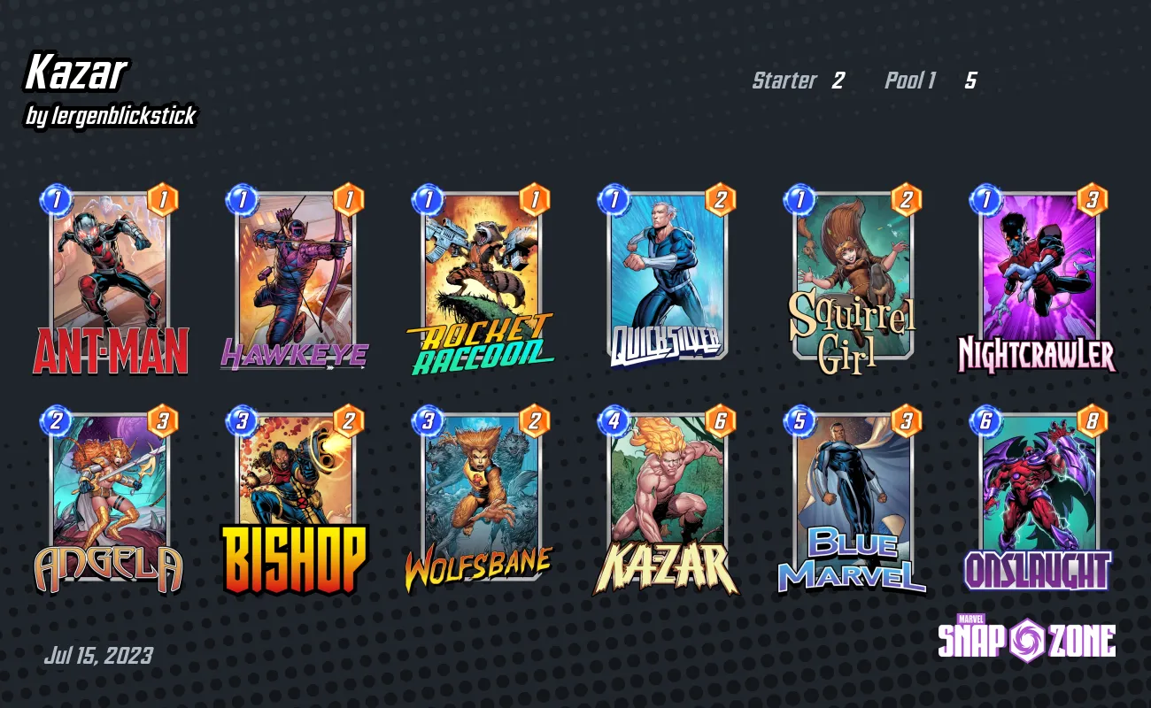 Kazar - Decks - Marvel Snap Zone