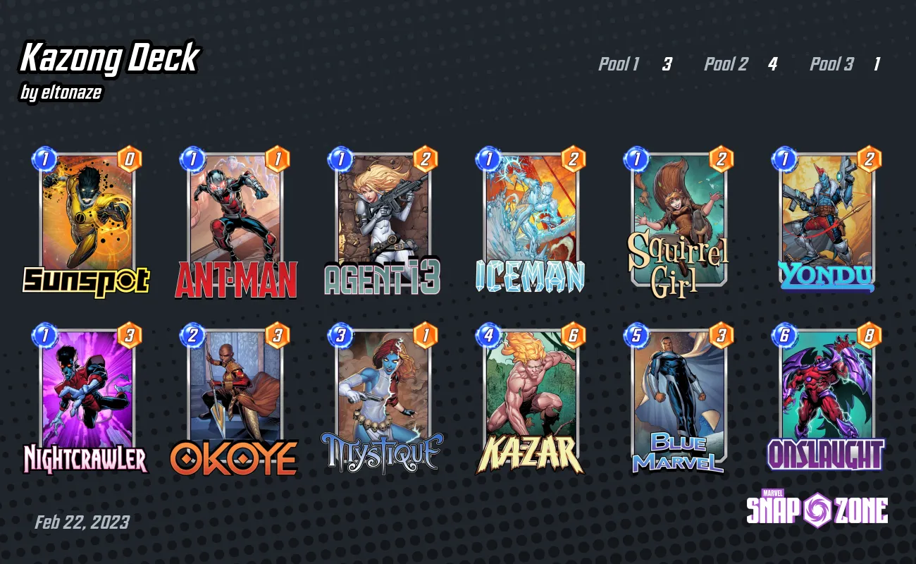 Kazong Deck - Decks - Marvel Snap Zone