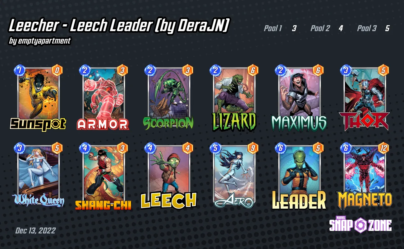 Leecher - Leech Leader (by DeraJN) - Decks - Marvel Snap Zone