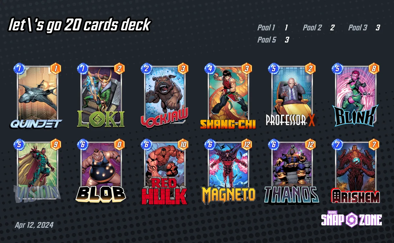 let's go 20 cards deck - Decks - Marvel Snap Zone