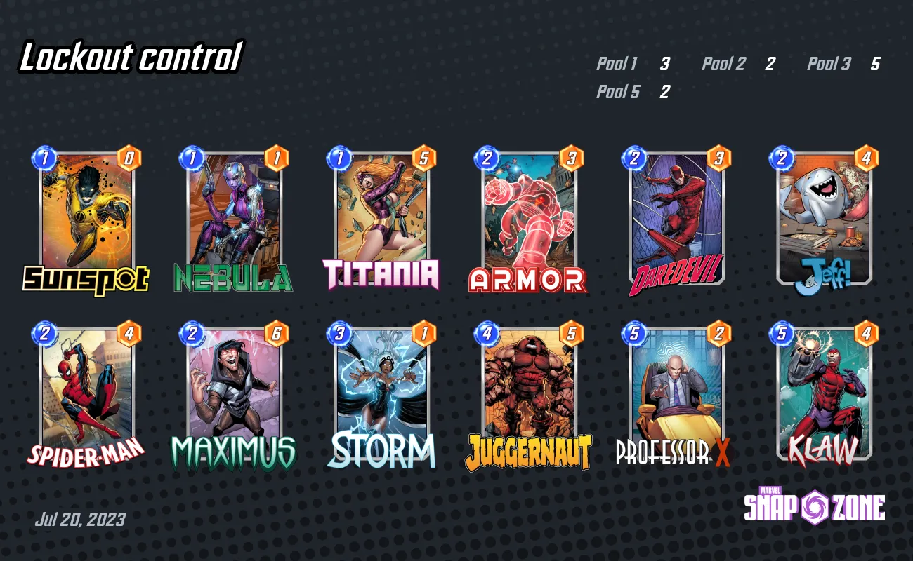 Lockout control - Decks - Marvel Snap Zone