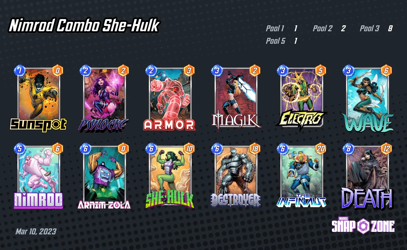 Nimrod Combo She-Hulk - Decks - Marvel Snap Zone