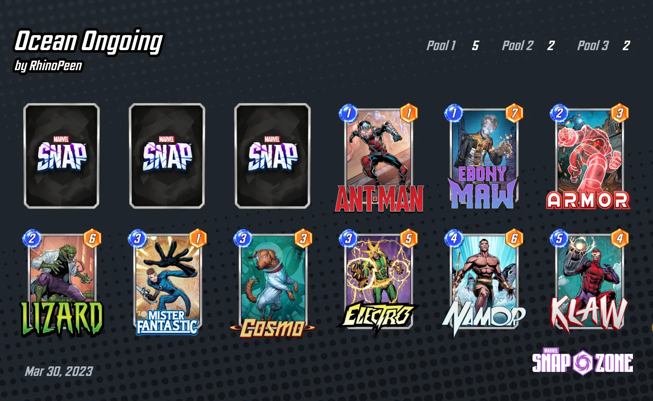 Ocean Ongoing - Decks - Marvel Snap Zone