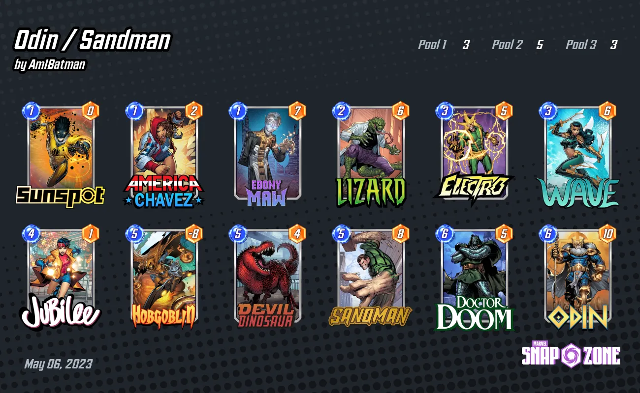 Odin / Sandman - Decks - Marvel Snap Zone