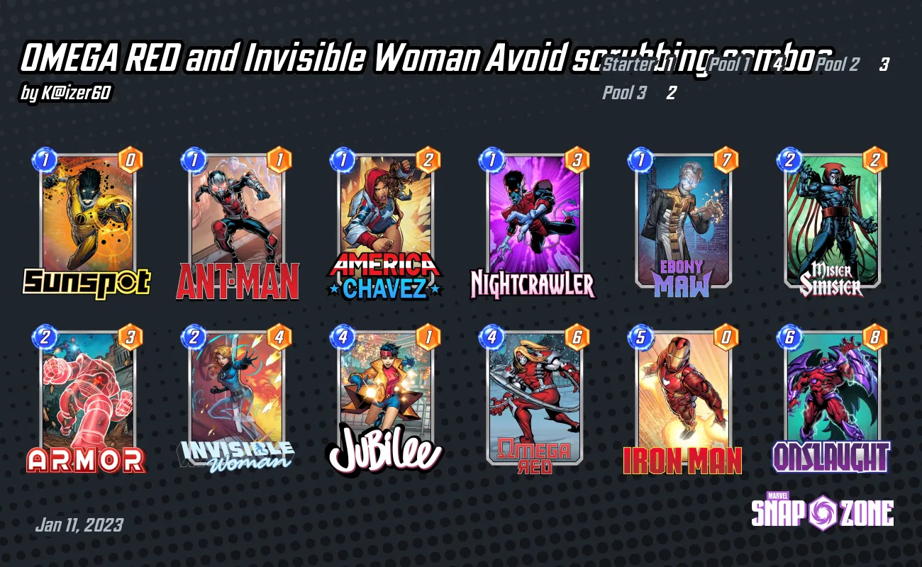 OMEGA RED and Invisible Woman Avoid scrubbing combos - Decks - Marvel ...