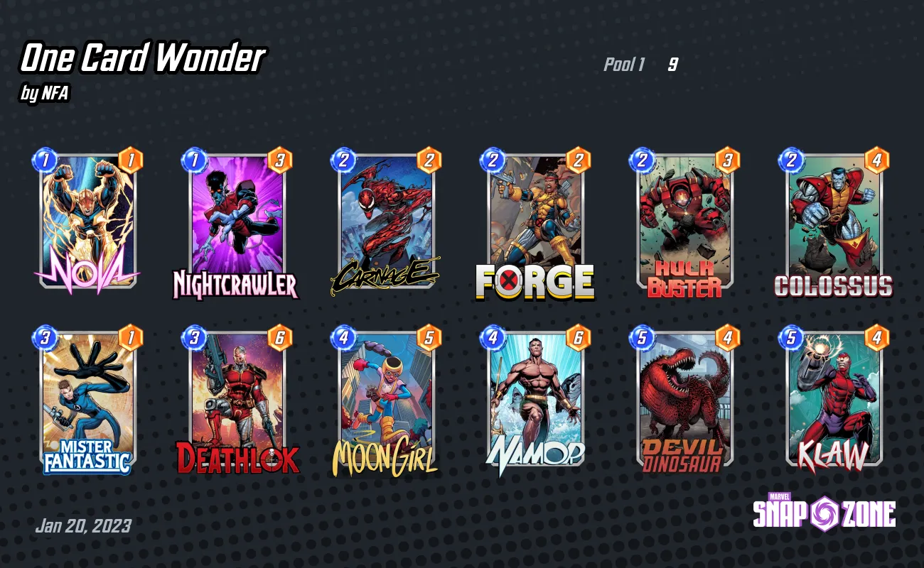 One Card Wonder - Decks - Marvel Snap Zone