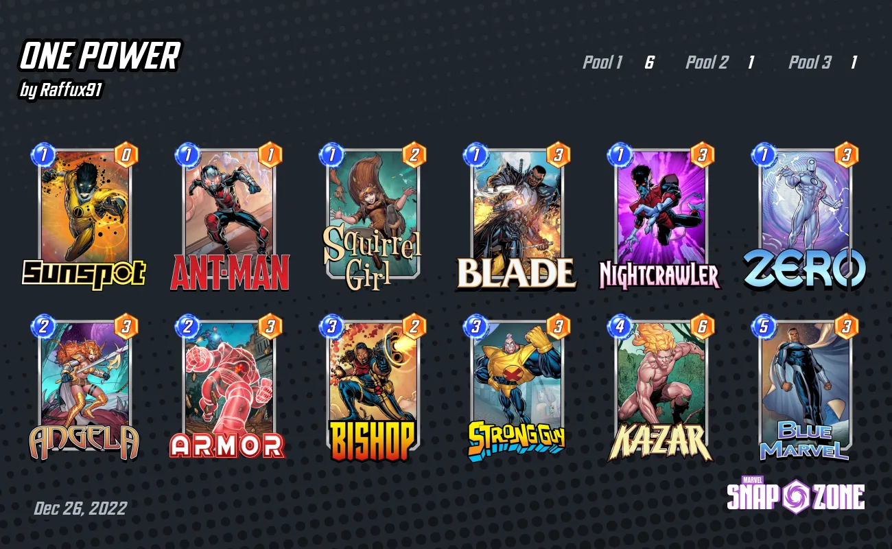 ONE POWER - Decks - Marvel Snap Zone
