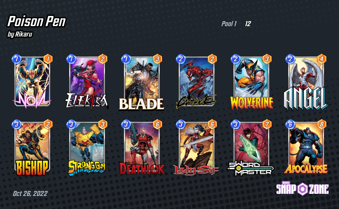 Poison Pen - Decks - Marvel Snap Zone