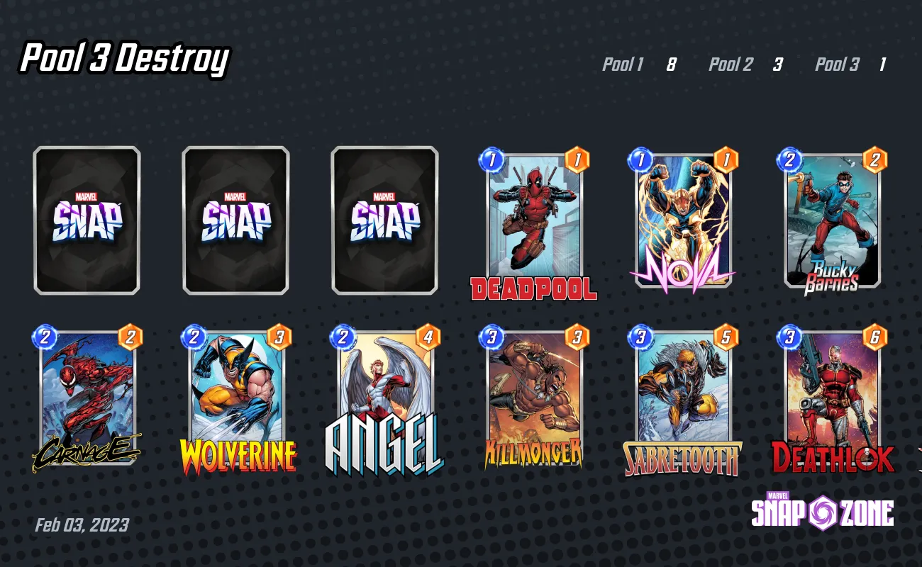 Pool 3 Destroy - Decks - Marvel Snap Zone