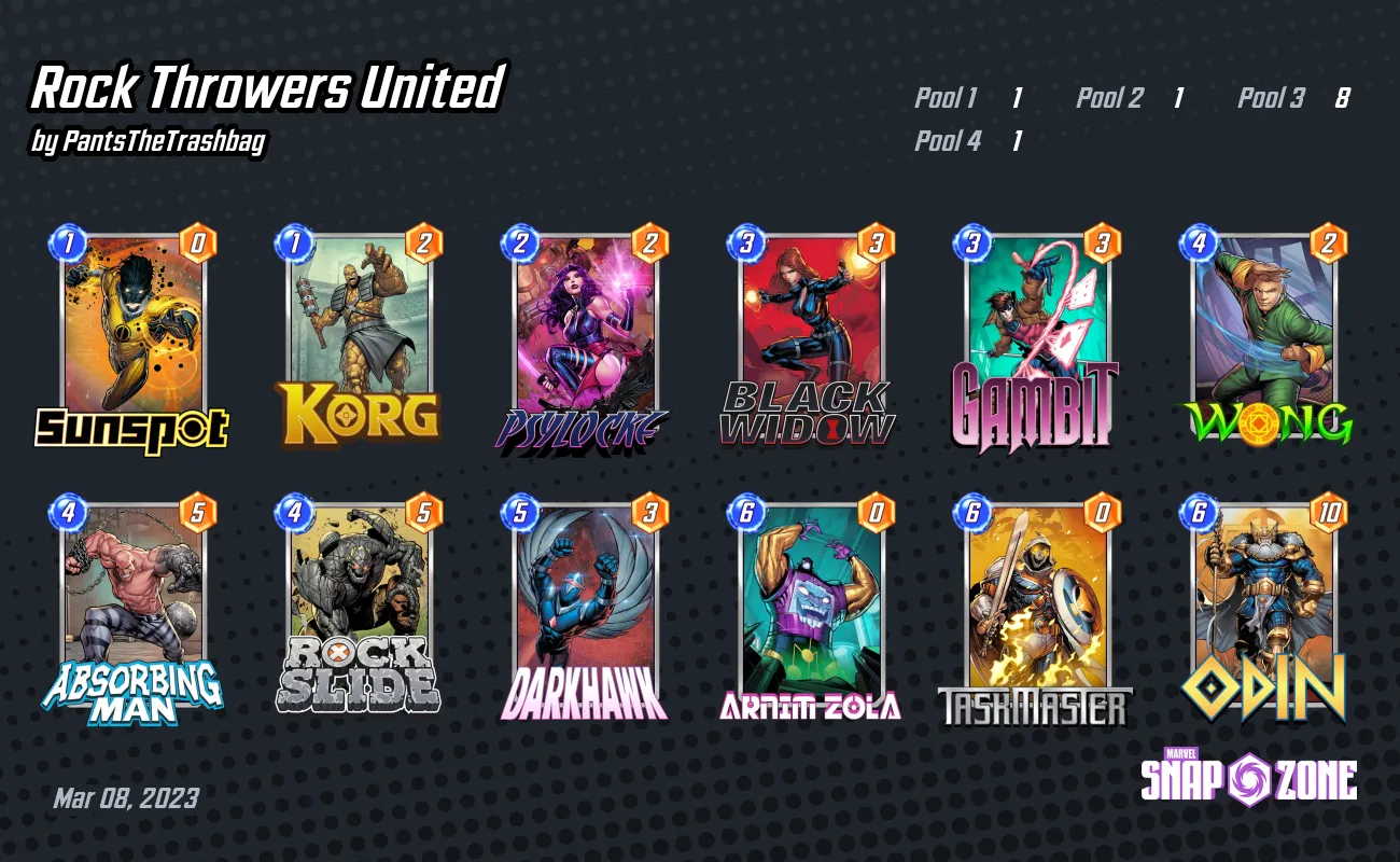 Rock Throwers United - Decks - Marvel Snap Zone