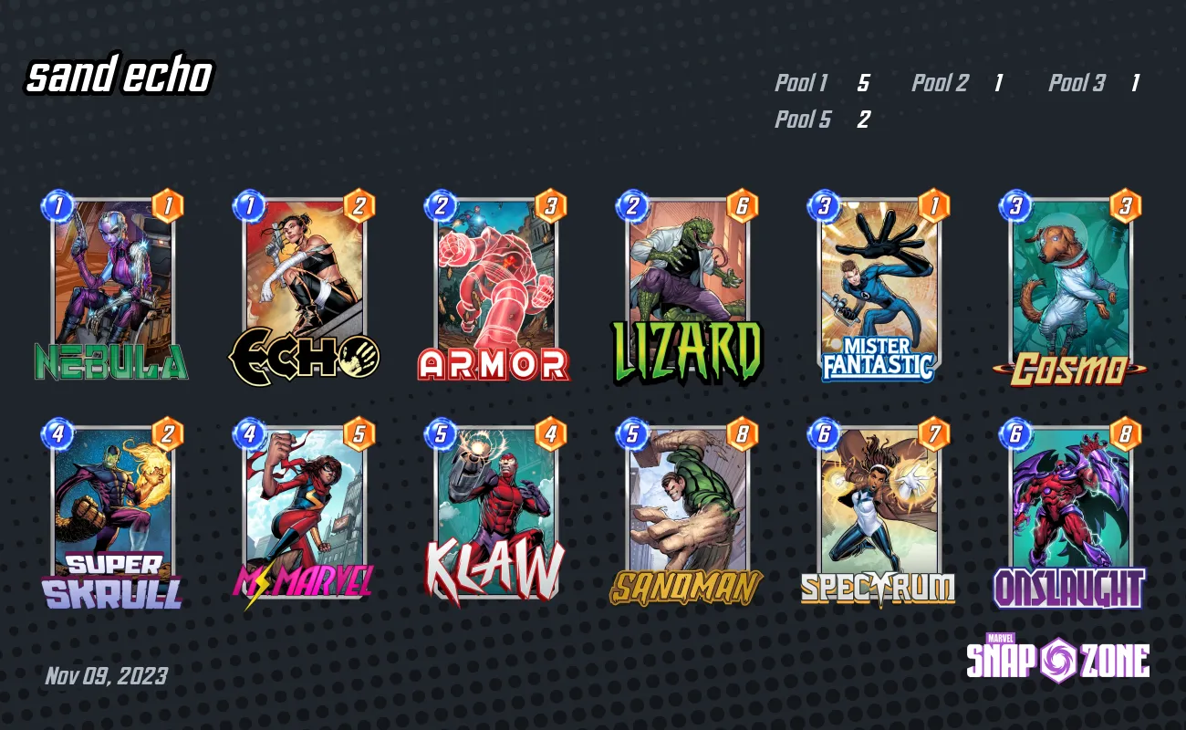 sand echo - Decks - Marvel Snap Zone