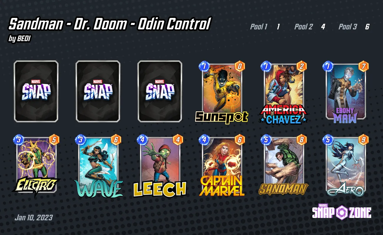 Sandman - Dr. Doom - Odin Control - Decks - Marvel Snap Zone