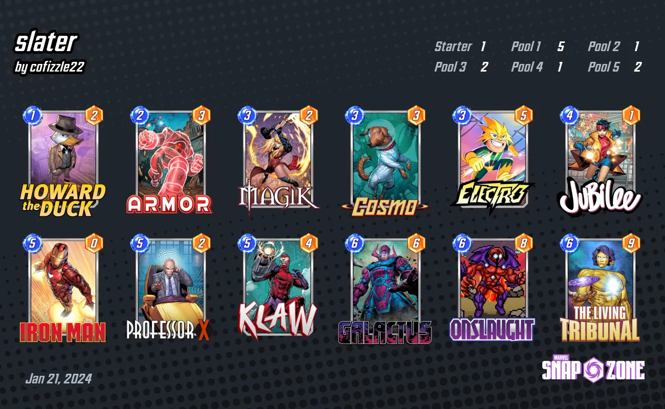 slater - Decks - Marvel Snap Zone