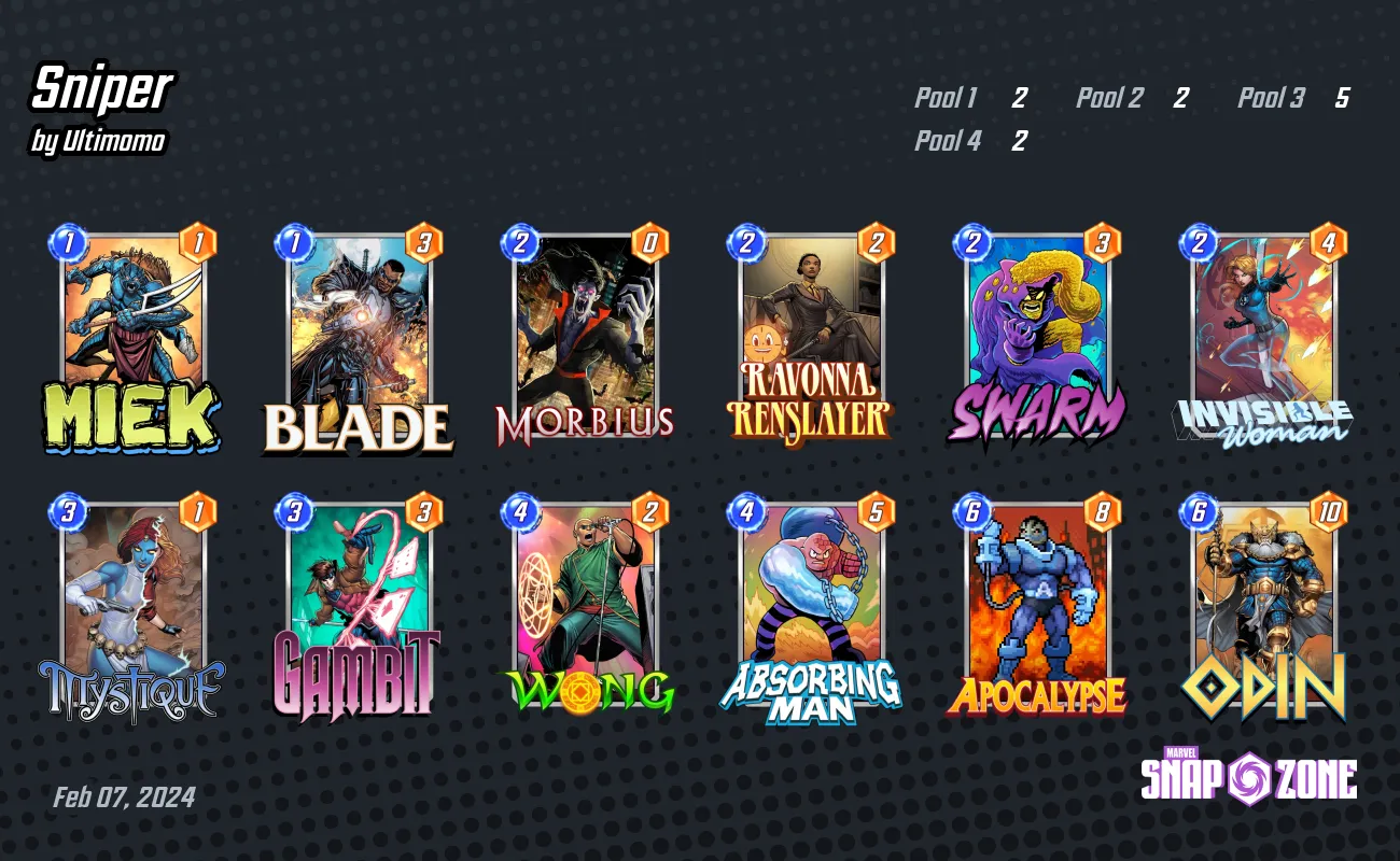 Sniper - Decks - Marvel Snap Zone