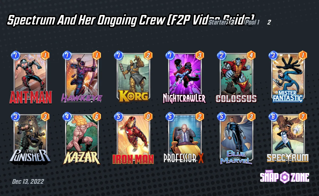 Spectrum And Her Ongoing Crew (F2P Video Guide) - Decks - Marvel Snap Zone