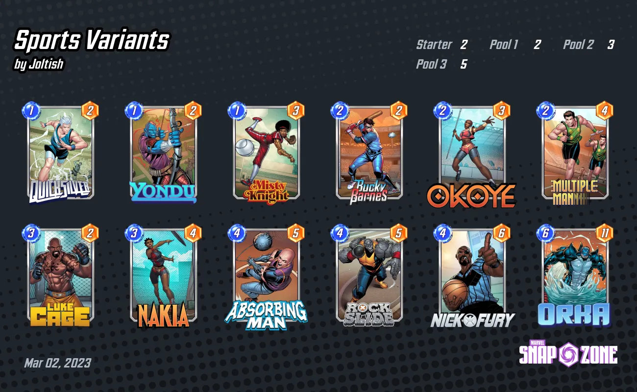 Sports Variants - Decks - Marvel Snap Zone