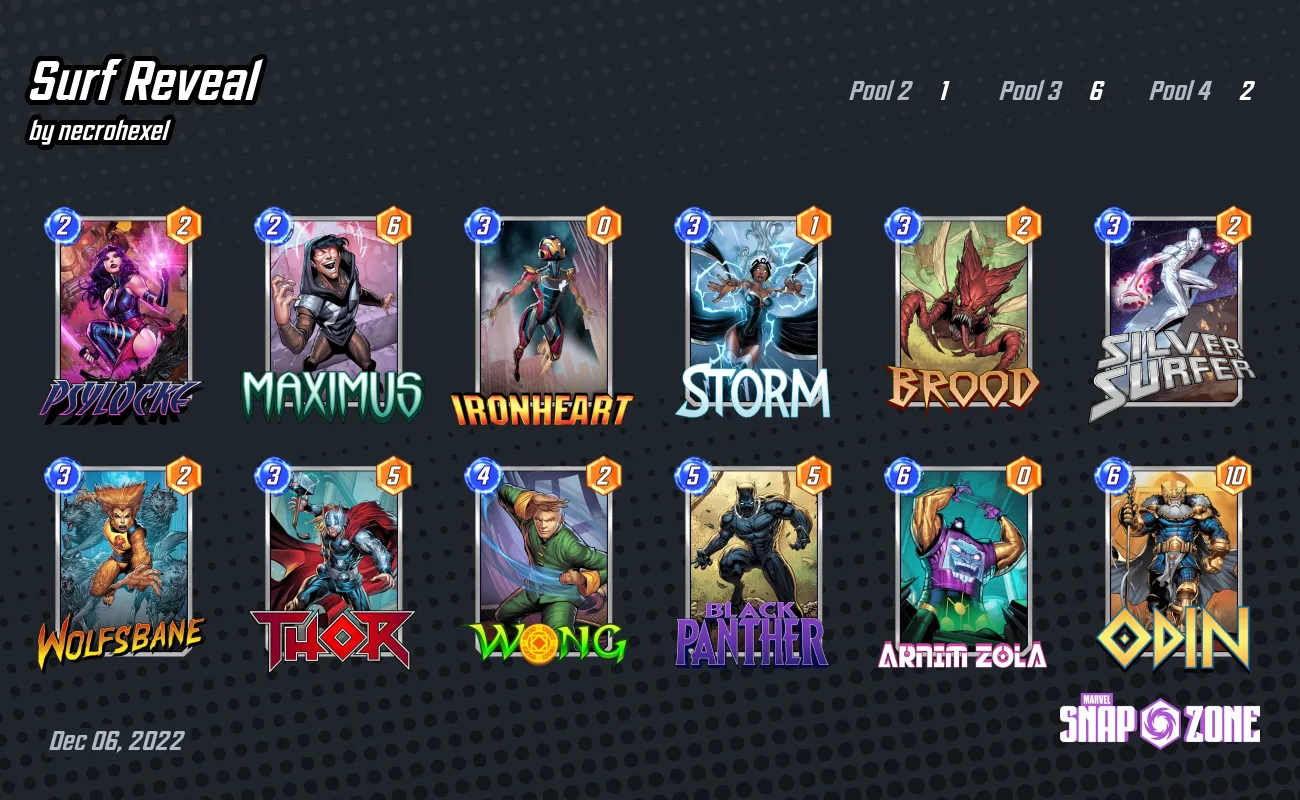 Surf Reveal - Decks - Marvel Snap Zone