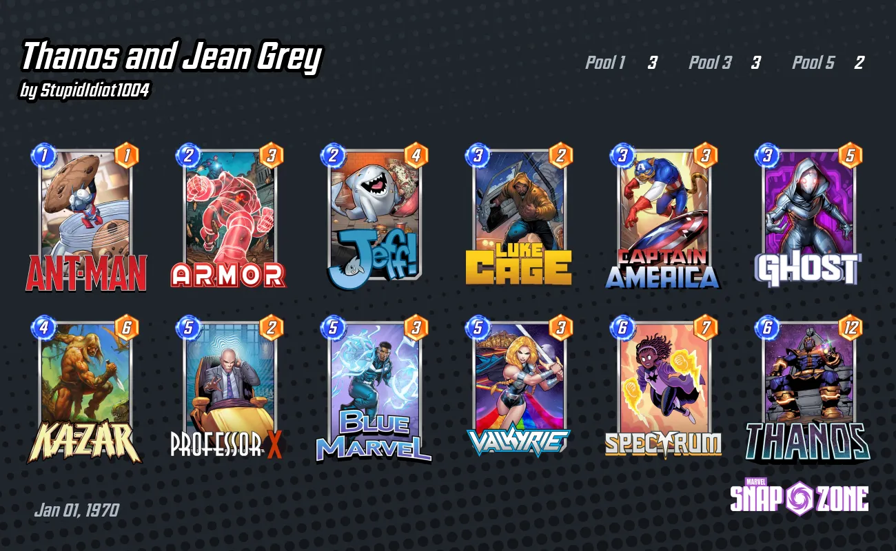 Thanos and Jean Grey - Decks - Marvel Snap Zone