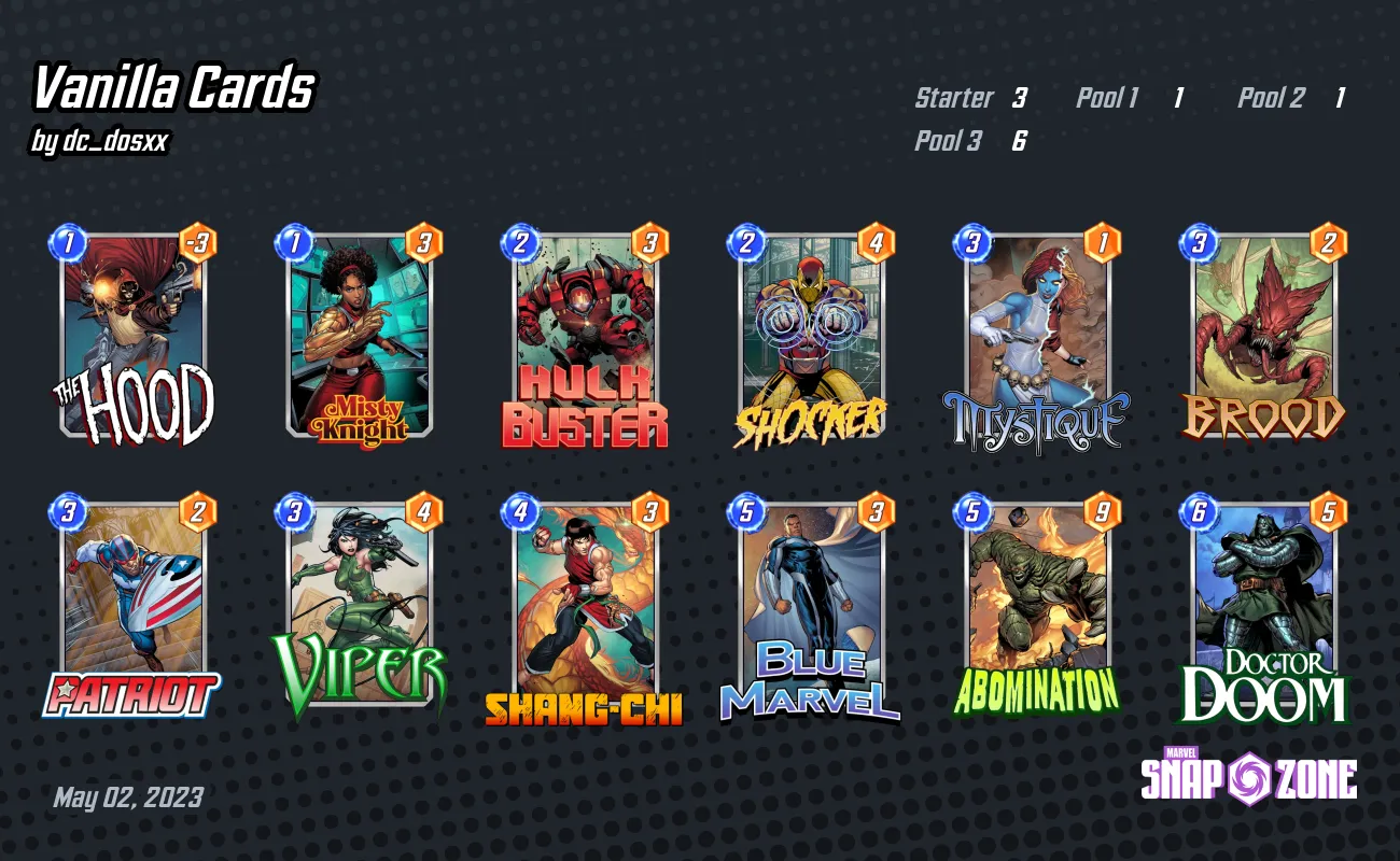Vanilla Cards - Decks - Marvel Snap Zone